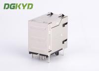 China 10/100 BASE 2x1 offset magnetic Network Connector, stacked rj45 modular jack for sale