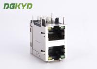 China 10/100 BASE 2x1 offset magnetic Network Connector, stacked rj45 modular jack for sale