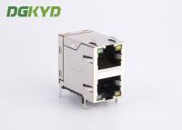 China 10/100 BASE 2x1 offset magnetic Network Connector, stacked rj45 modular jack for sale