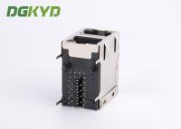 China 10/100 BASE 2x1 offset magnetic Network Connector, stacked rj45 modular jack for sale