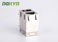 China 10/100 BASE 2x1 offset magnetic Network Connector, stacked rj45 modular jack for sale