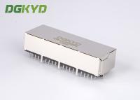 China 1x4 Multiple Port CAT5 RJ45 PCB Socket Connector Female 21.3mm with 1500Vrms Isolation for Communication Networks for sale