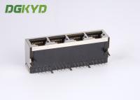 China 1x4 Multiple Port CAT5 RJ45 PCB Socket Connector Female 21.3mm with 1500Vrms Isolation for Communication Networks for sale