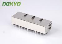 China 4 Port 100Mb Magnetic RJ45 Jack with Transformer Cat5 Ethernet Connector - 350μH Inductance, -40℃ to +85℃ Range for sale