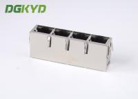 China 4 Port 100Mb Magnetic RJ45 Jack with Transformer Cat5 Ethernet Connector - 350μH Inductance, -40℃ to +85℃ Range for sale