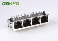 China 4 Port 100Mb Magnetic RJ45 Jack with Transformer Cat5 Ethernet Connector - 350μH Inductance, -40℃ to +85℃ Range for sale