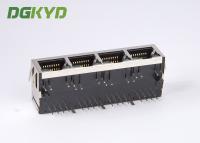 China 4 Port 100Mb Magnetic RJ45 Jack with Transformer Cat5 Ethernet Connector - 350μH Inductance, -40℃ to +85℃ Range for sale