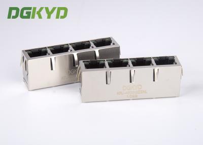 China 4 Port 100Mb Magnetic RJ45 Jack with Transformer Cat5 Ethernet Connector - 350μH Inductance, -40℃ to +85℃ Range for sale
