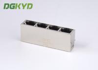 China 1000BASE 1x4 Multi Port RJ45 Modular Jack Gigabit Ethernet Connector with -40°C to +85°C Temperature Range and LED Indicators for sale