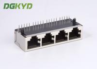 China 1000M 1×4 Four Port Transformer with 10-Pin RJ45 Connector for Network Bridge Applications - 1.57mm PCB Thickness for sale