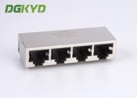 China 1000M 1×4 Four Port Transformer with 10-Pin RJ45 Connector for Network Bridge Applications - 1.57mm PCB Thickness for sale