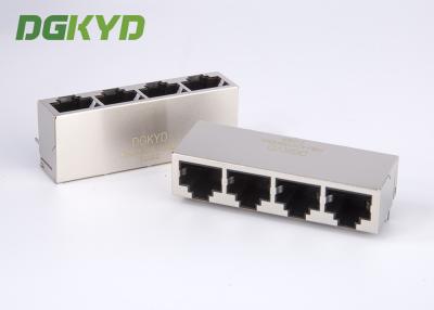 China 1000M 1×4 Four Port Transformer with 10-Pin RJ45 Connector for Network Bridge Applications - 1.57mm PCB Thickness for sale