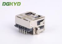 China SMT Sinking Board Shielded RJ45 Jack Single Port with EMI Fingers - Low Profile 90 Degree Design for 1 Gbps Ethernet for sale