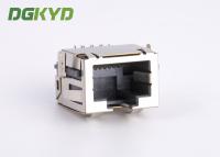 China SMT Sinking Board Shielded RJ45 Jack Single Port with EMI Fingers - Low Profile 90 Degree Design for 1 Gbps Ethernet for sale