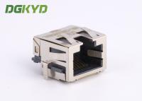 China SMT Sinking Board Shielded RJ45 Jack Single Port with EMI Fingers - Low Profile 90 Degree Design for 1 Gbps Ethernet for sale