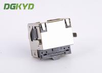 China SMT Sinking Board Shielded RJ45 Jack Single Port with EMI Fingers - Low Profile 90 Degree Design for 1 Gbps Ethernet for sale