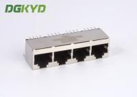 China Top Entry 180° 1x4 RJ45 Network Connector without Internal Magnetics - 15.6mm Length, 8-Position Contacts for sale