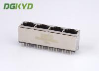 China Top Entry 180° 1x4 RJ45 Network Connector without Internal Magnetics - 15.6mm Length, 8-Position Contacts for sale