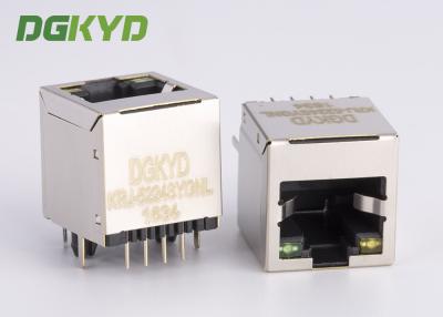 China Shielded RJ45 Modular Jack 16.65mm 180° Top Entry Without Transformer for Internet TV Box KRJ-5224SNL for sale