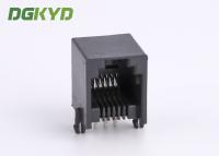 China KRJ-55216P6CNL Black Plastic Housing 6P6C RJ11 Telephone Jack Connector with Gold Plating for sale