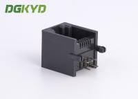 China KRJ-55216P6CNL Black Plastic Housing 6P6C RJ11 Telephone Jack Connector with Gold Plating for sale