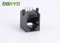 China KRJ-55216P6CNL Black Plastic Housing 6P6C RJ11 Telephone Jack Connector with Gold Plating for sale