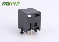 China KRJ-55216P6CNL Black Plastic Housing 6P6C RJ11 Telephone Jack Connector with Gold Plating for sale