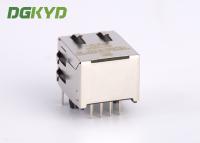 China Shielded PCB Mount RJ45 Keystone Jack 10P8C Connector with Side Entry and Gold 6μ Plating for sale