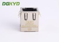 China Shielded PCB Mount RJ45 Keystone Jack 10P8C Connector with Side Entry and Gold 6μ Plating for sale