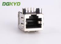 China Shielded PCB Mount RJ45 Keystone Jack 10P8C Connector with Side Entry and Gold 6μ Plating for sale