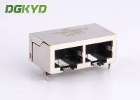 China 1x2 Ganged Tow Port Shielded Rj45 Modular Jack Without Internal Filter , 10p8c for sale