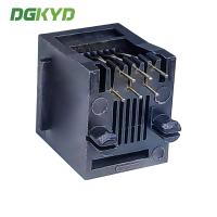 China RJ12 6P6C Modular Jack 1x1 Left Ear Buckle Fully Plastic Connector for PCB for sale