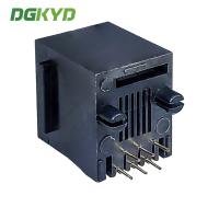 China RJ12 6P6C Modular Jack 1x1 Left Ear Buckle Fully Plastic Connector for PCB for sale