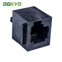 China RJ12 6P6C Modular Jack 1x1 Left Ear Buckle Fully Plastic Connector for PCB for sale