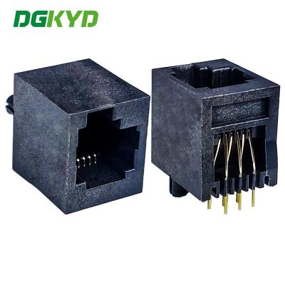 China RJ12 6P6C Earless Left Buckle Fully Plastic Ethernet Connector 1X1 DGKYD5222L1166IWA1DY4 for sale