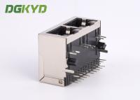 China 1000BASE 2-Port CAT6 RJ45 Modular Jack with Internal Transformer - 21.3mm Length, RoHS Compliant for sale
