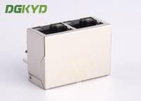 China 1000BASE 2-Port CAT6 RJ45 Modular Jack with Internal Transformer - 21.3mm Length, RoHS Compliant for sale