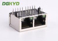 China 1000BASE 2-Port CAT6 RJ45 Modular Jack with Internal Transformer - 21.3mm Length, RoHS Compliant for sale