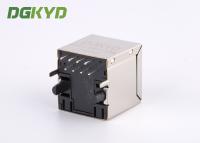 China Shielded Vertical 180 Degree Top Entry RJ45 LAN Jack 8P8C 1500Vrms RoHS for sale