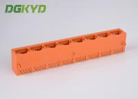 China KRJ-592118NL Orange Unshielded 8 Port RJ45 Connector Jack with 0.6 µin Gold Plating for Ethernet Switch for sale