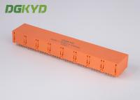 China KRJ-592118NL Orange Unshielded 8 Port RJ45 Connector Jack with 0.6 µin Gold Plating for Ethernet Switch for sale
