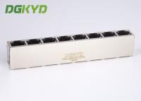 China KRJ-5921S1X8NL Metal Shielded 8-Port RJ45 Ethernet Connector with Gold Plating 0.6 µin for sale