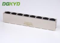 China KRJ-5921S1X8NL Metal Shielded 8-Port RJ45 Ethernet Connector with Gold Plating 0.6 µin for sale