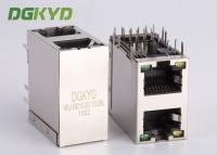 China Cat 3 Stack RJ45 2x1 Dual Port Connector with LED Indicators - 8 Position 8 Contact Side Entry Mount for sale