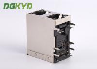China Cat 3 Stack RJ45 2x1 Dual Port Connector with LED Indicators - 8 Position 8 Contact Side Entry Mount for sale