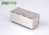 China Stack RJ45 Dual Deck 2×4 Connector with 8 Positions, Y/G LED, RoHS Compliant for -40°C to 85°C Operation for sale