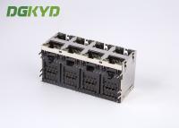 China Stack RJ45 Dual Deck 2×4 Connector with 8 Positions, Y/G LED, RoHS Compliant for -40°C to 85°C Operation for sale