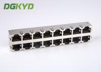 China Stack RJ45 Female Jack 2×8 Port Top Entry Ethernet Connector 1.02mm Pitch 750 Cycles Durability for sale