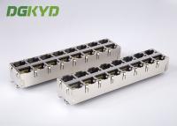 China Stack RJ45 Female Jack 2×8 Port Top Entry Ethernet Connector 1.02mm Pitch 750 Cycles Durability for sale