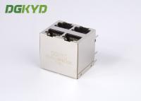 China KRJ-5921S8P8C2X2NL Shielded Ethernet RJ45 Jack Connector - 8 Position Stacked 2x2 Cat5 with UL94V-0 Rating for sale